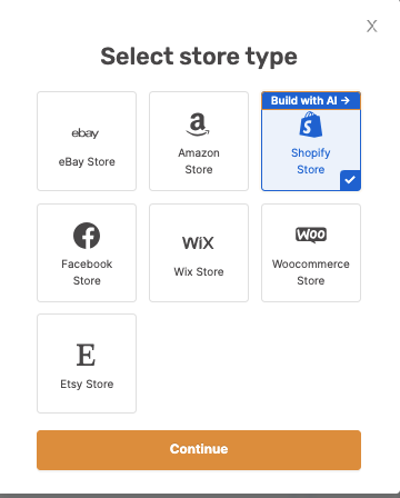 Easily build a Shopify store with AI